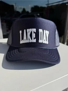 Accessories | Lake Day Navy Trucker Hat | Poshmark